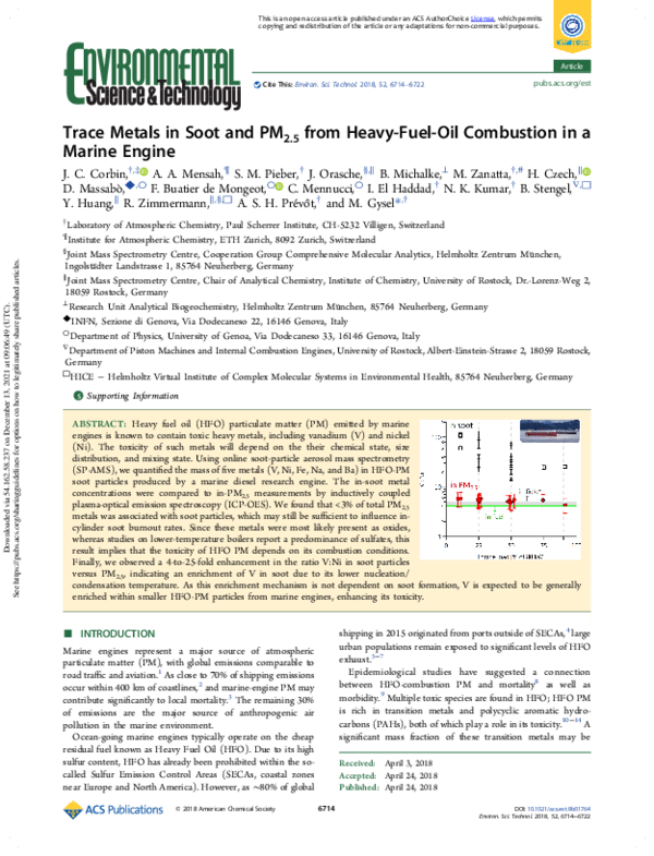 (PDF) Trace Metals in Soot and PM2.5 from Heavy-Fuel-Oil Combustion in ...