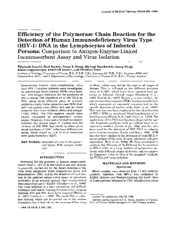 (PDF) Efficiency of the polymerase chain reaction for the detection of ...