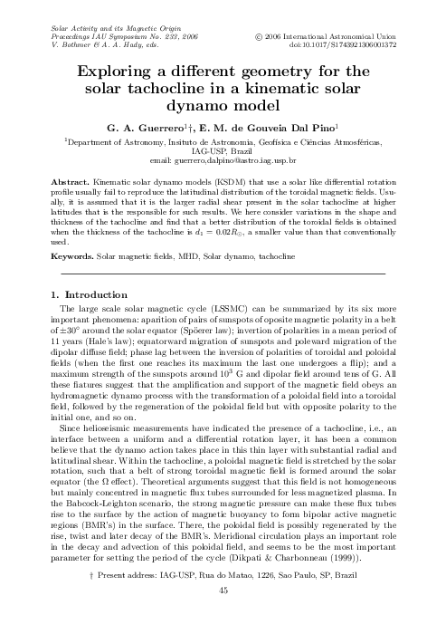 (PDF) Exploring a different geometry for the solar tachocline in a ...