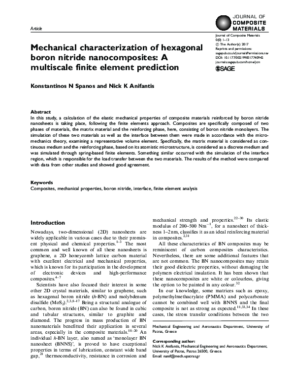 (PDF) Mechanical characterization of hexagonal boron nitride ...