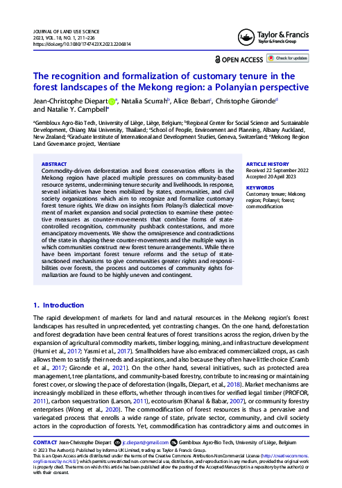 (PDF) The recognition and formalization of customary tenure in the ...