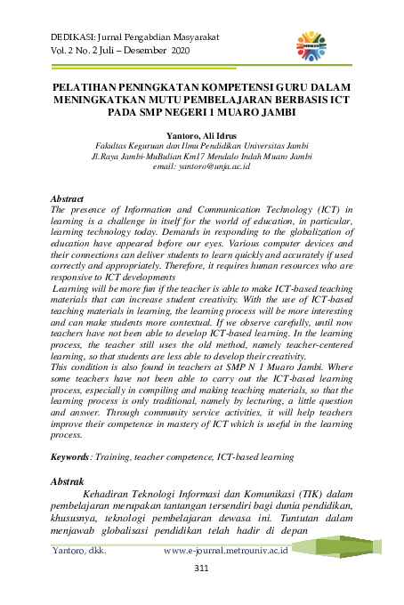 (PDF) Pelatihan Peningkatan Kompetensi Guru Dalam Meningkatkan Mutu Pembelajaran Berbasis Ict ...