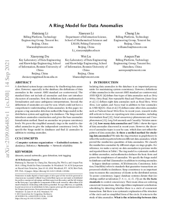 (PDF) A Ring Model for Data Anomalies
