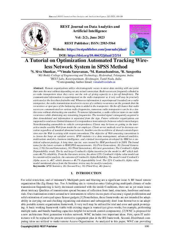 (PDF) A Tutorial on Optimization Automated Tracking Wireless Network System in SPSS Method