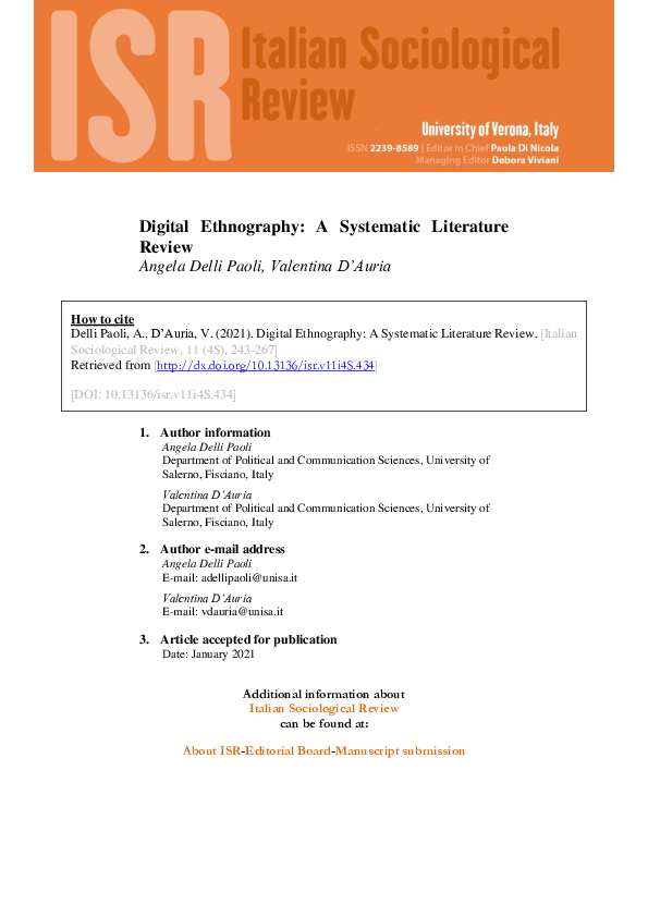 (PDF) Digital Ethnography: A Systematic Literature Review