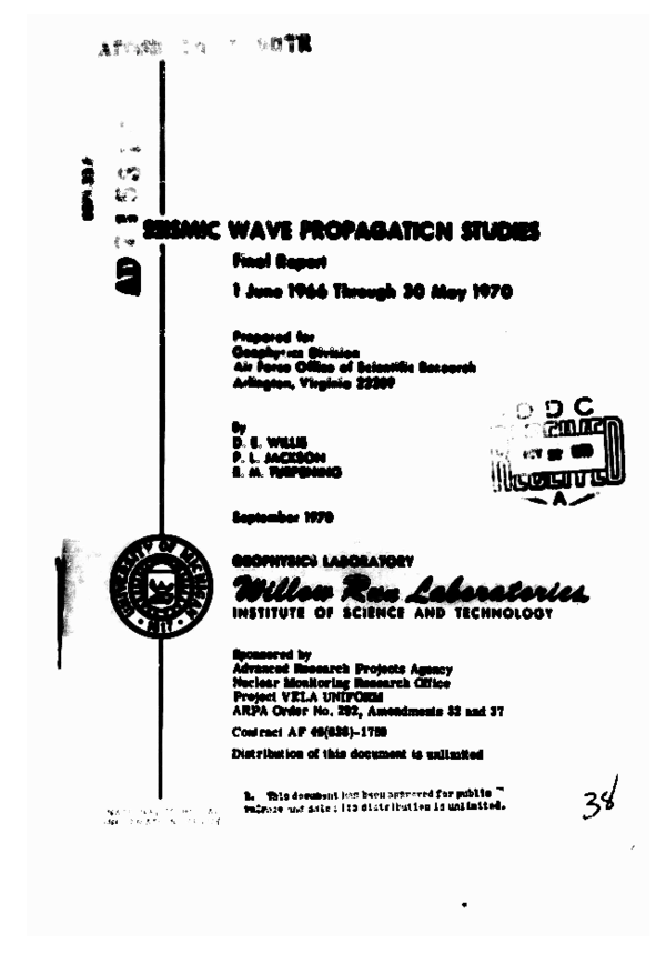 (PDF) Seismic Wave Propagation Studies