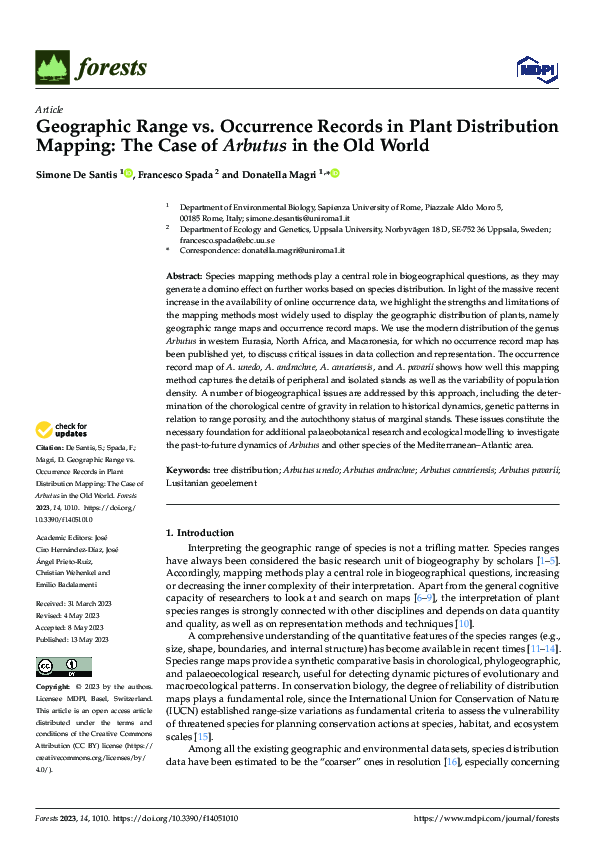 (PDF) Geographic Range vs. Occurrence Records in Plant Distribution ...