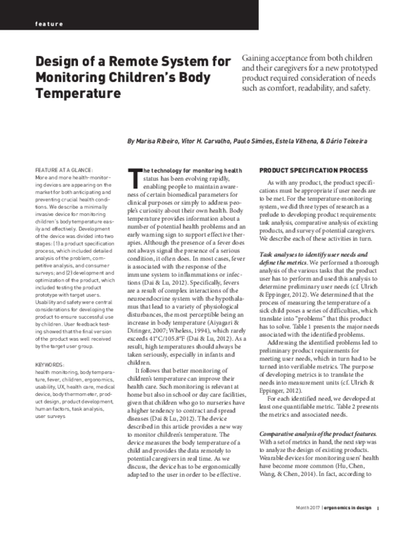 (PDF) Design of a Remote System for Monitoring Children’s Body Temperature