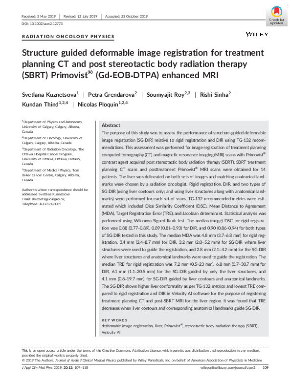 (PDF) Structure guided deformable image registration for treatment ...