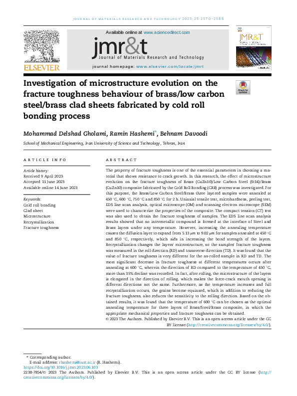 Pdf Investigation Of Microstructure Evolution On The Fracture