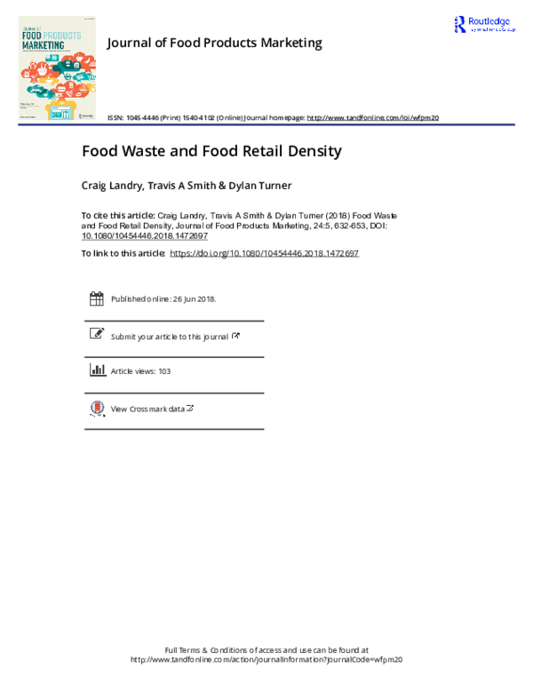 (PDF) Food Waste and Food Retail Density