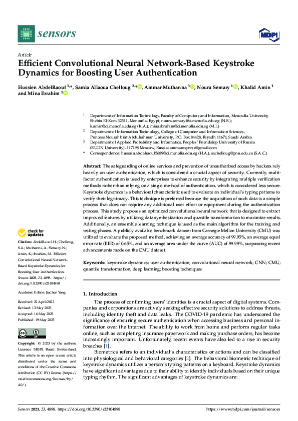 (PDF) Efficient Convolutional Neural Network-Based Keystroke Dynamics for Boosting User ...