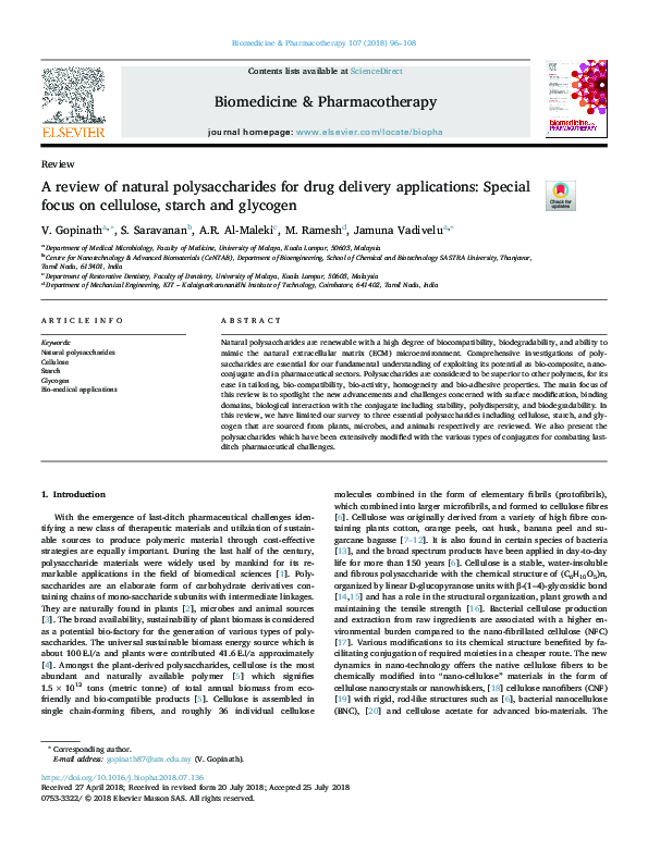 (PDF) A review of natural polysaccharides for drug delivery ...