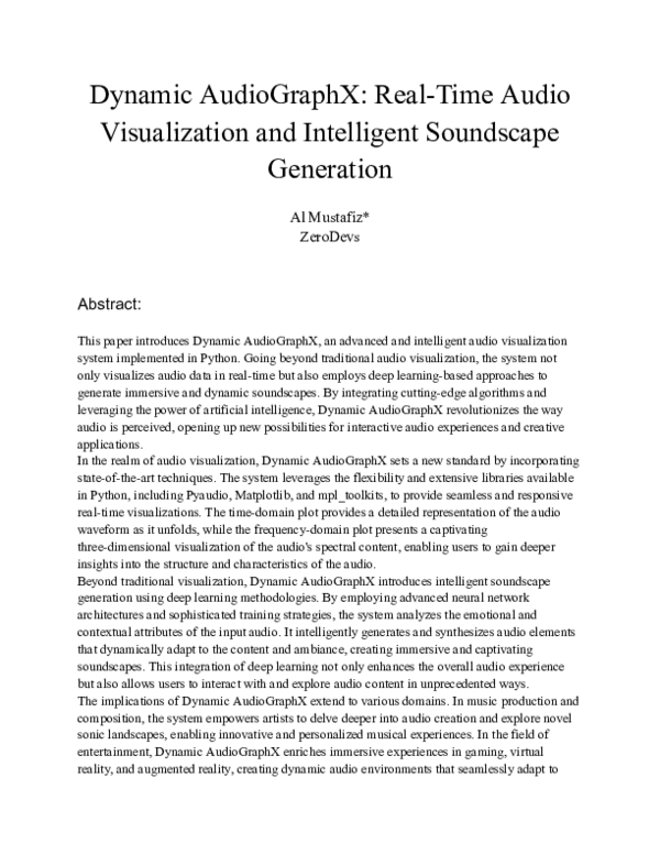 (PDF) Dynamic AudioGraphX: Real-Time Audio Visualization and ...