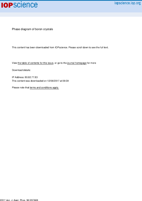 (PDF) Phase diagram of boron crystals
