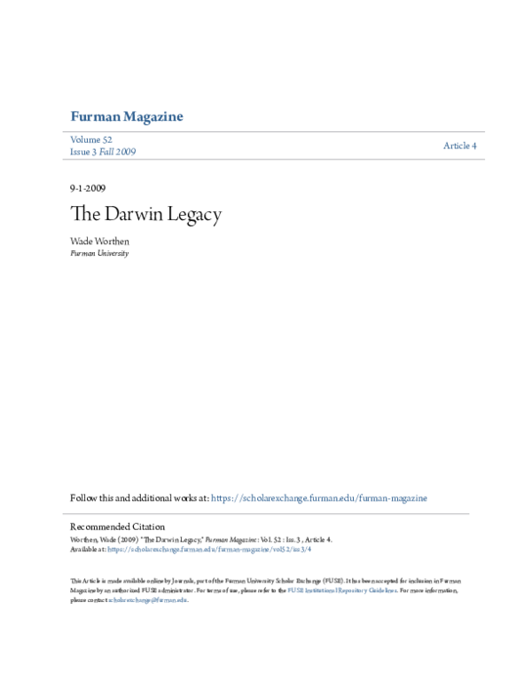 (PDF) The Darwin Legacy