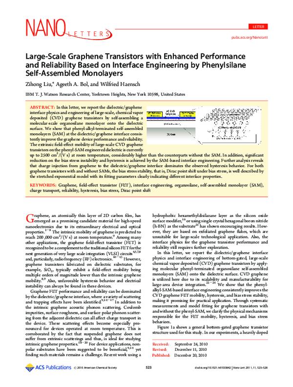 (PDF) Large-Scale Graphene Transistors with Enhanced Performance and ...