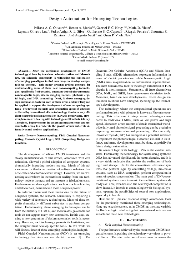 (PDF) Design Automation for Nanocomputing Technologies