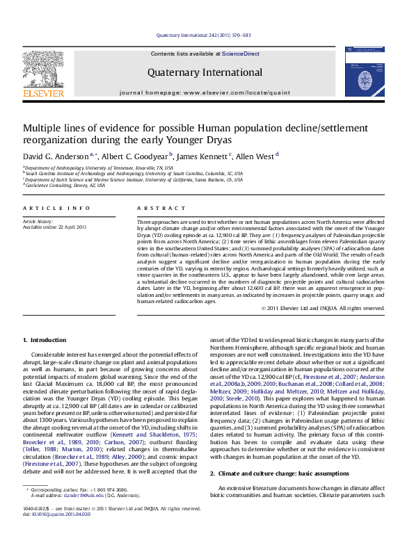(PDF) Multiple Lines of Evidence for Possible Human Population Decline ...