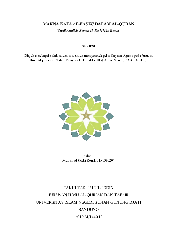 (PDF) Makna kata Al-Fauzu dalam Alquran: Studi analisis semantik ...