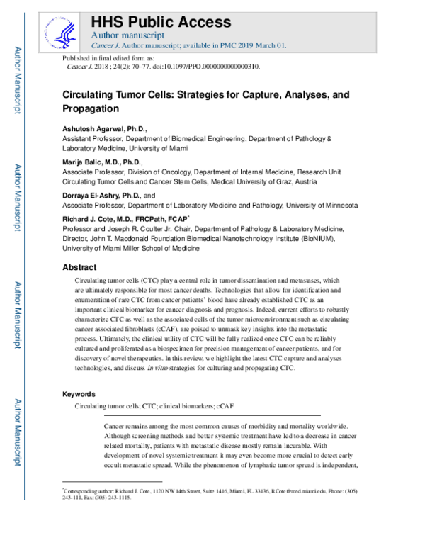 (PDF) Circulating Tumor Cells