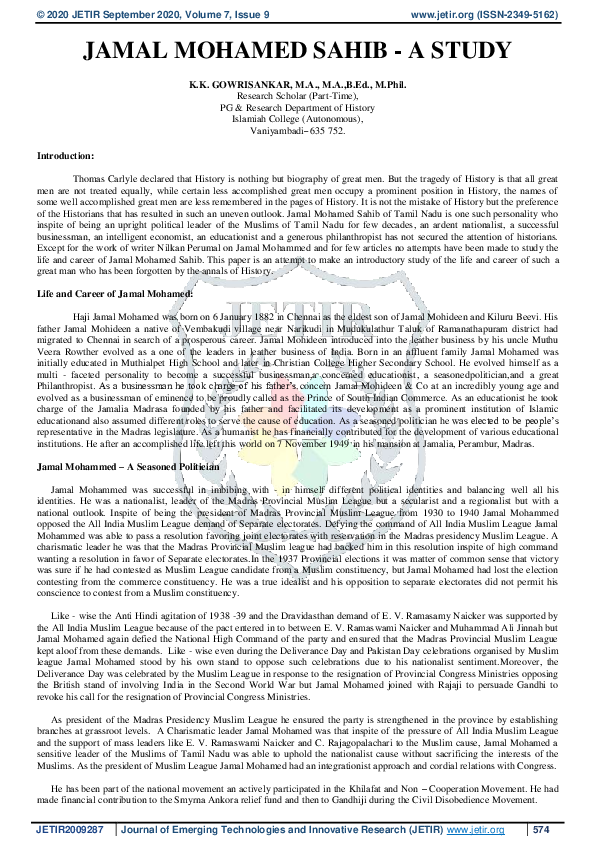 (PDF) Jamal Mohamed Sahib - A study