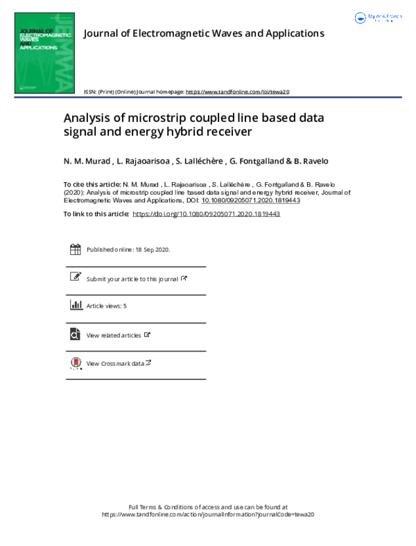 (PDF) Analysis of microstrip coupled line based data signal and energy hybrid receiver