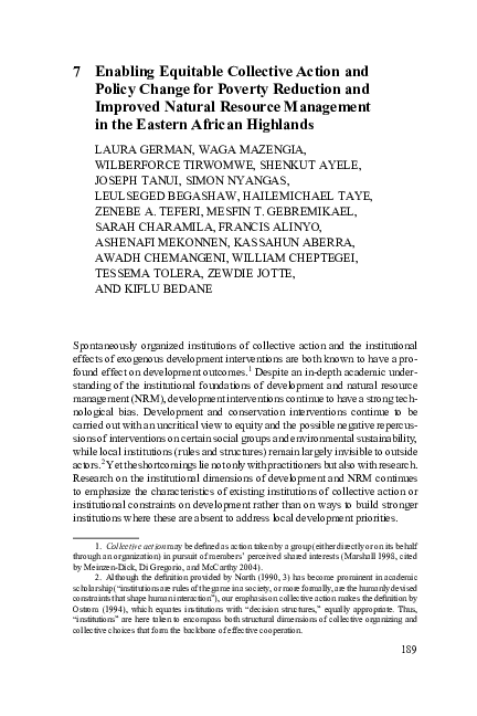 (PDF) 7 Enabling Equitable Collective Action and Policy Change for ...