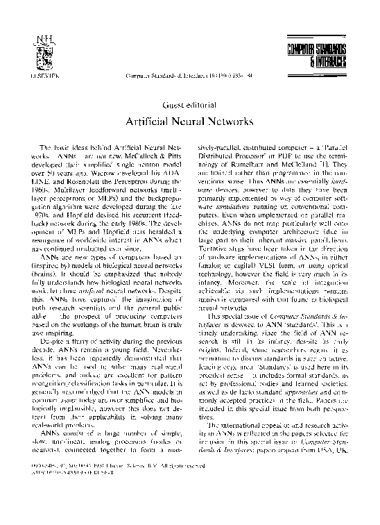 (PDF) Artificial neural networks