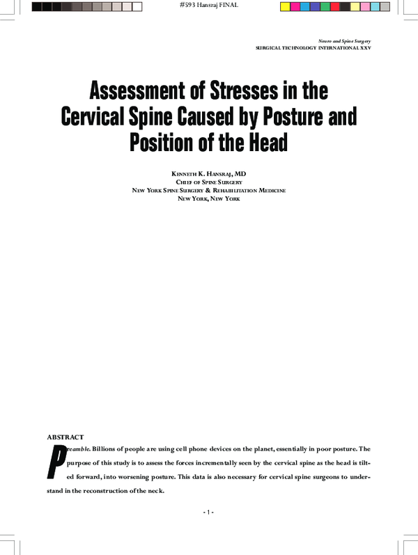 (PDF) Assessment of stresses in the cervical spine caused by posture ...