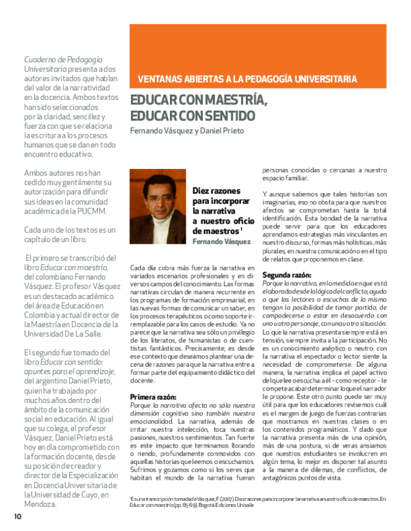 (PDF) Educar con maestría, educar con sentido