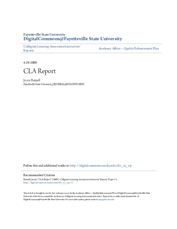 (PDF) CLA Report