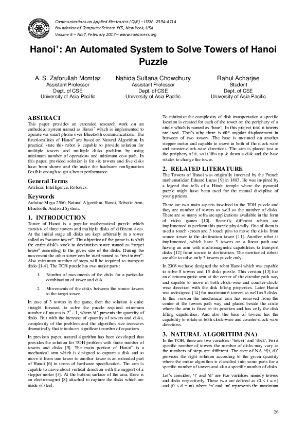 (PDF) Hanoi+: An Automated System to Solve Towers of Hanoi Puzzle