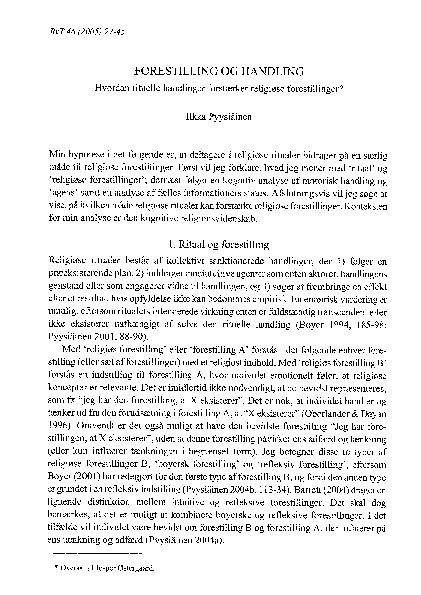 (PDF) Forestilling og handling