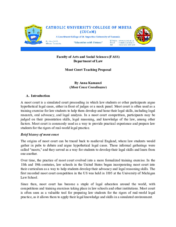 (DOC) Moot Court Proposal