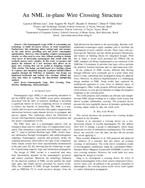 (PDF) An NML in-plane Wire Crossing Structure