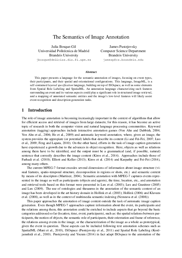 (PDF) The Semantics of Image Annotation