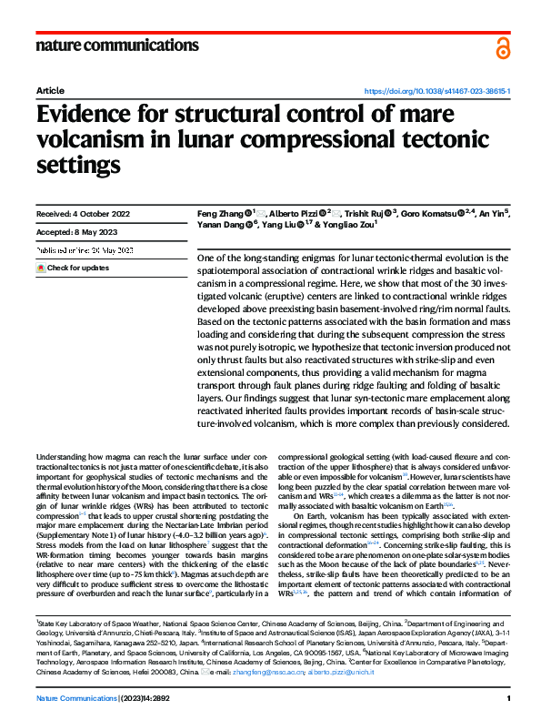 (PDF) Evidence for structural control of mare volcanism in lunar ...