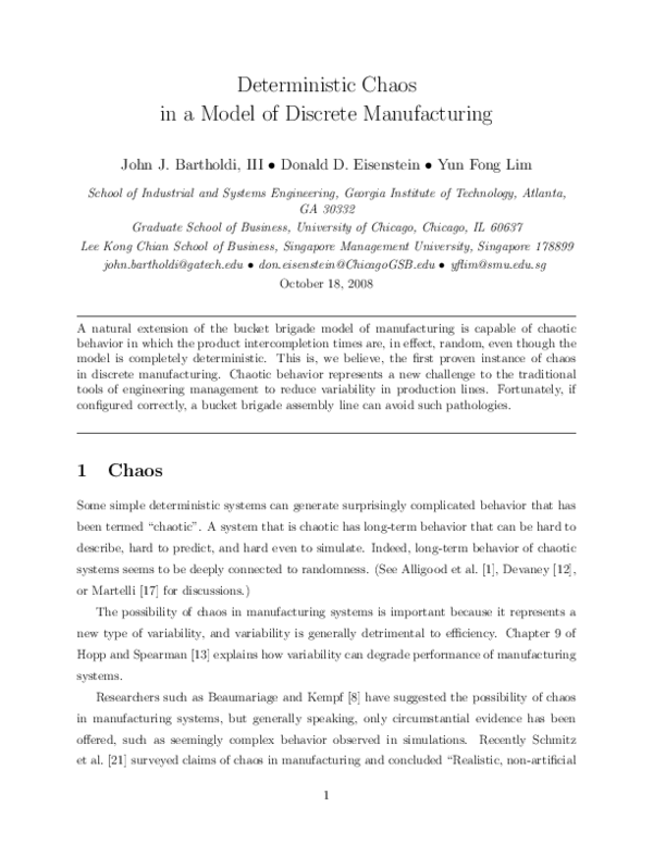 (PDF) Deterministic chaos in a model of discrete manufacturing | Fong Lim - Academia.edu