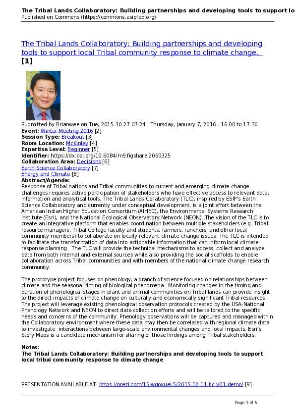 (PDF) The Tribal Lands Collaboratory: Building partnerships and ...