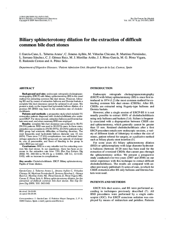(PDF) Biliary sphincterotomy dilation for the extraction of difficult ...