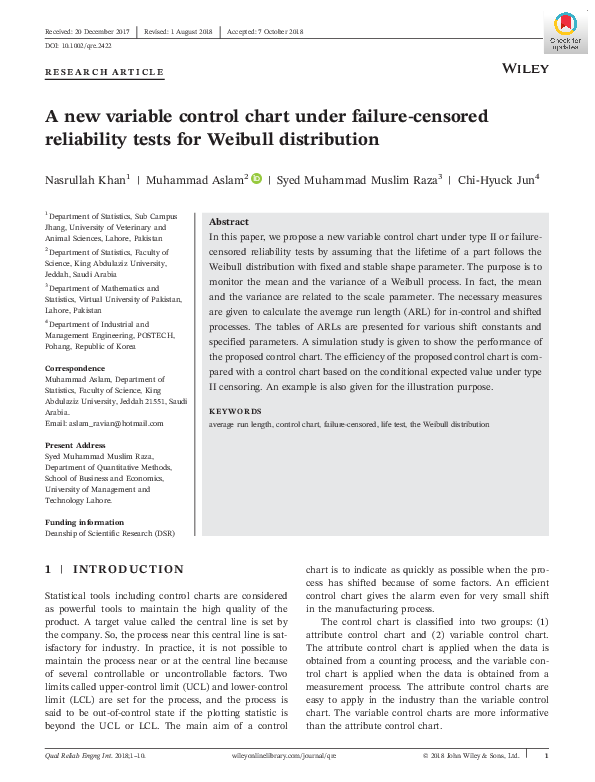(PDF) A new variable control chart under failure-censored reliability ...