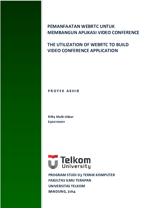 (PDF) Pemanfaatan Webrtc Untuk Membangun Aplikasi Video Conference
