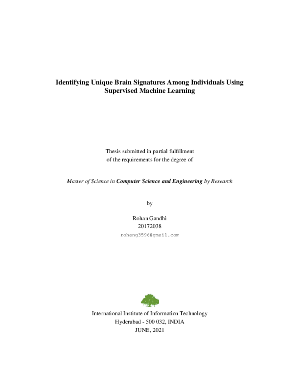 (PDF) Identifying Unique Brain Signatures Among Individuals Using ...