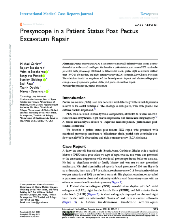 (PDF) Presyncope in a Patient Status Post Pectus Excavatum Repair ...