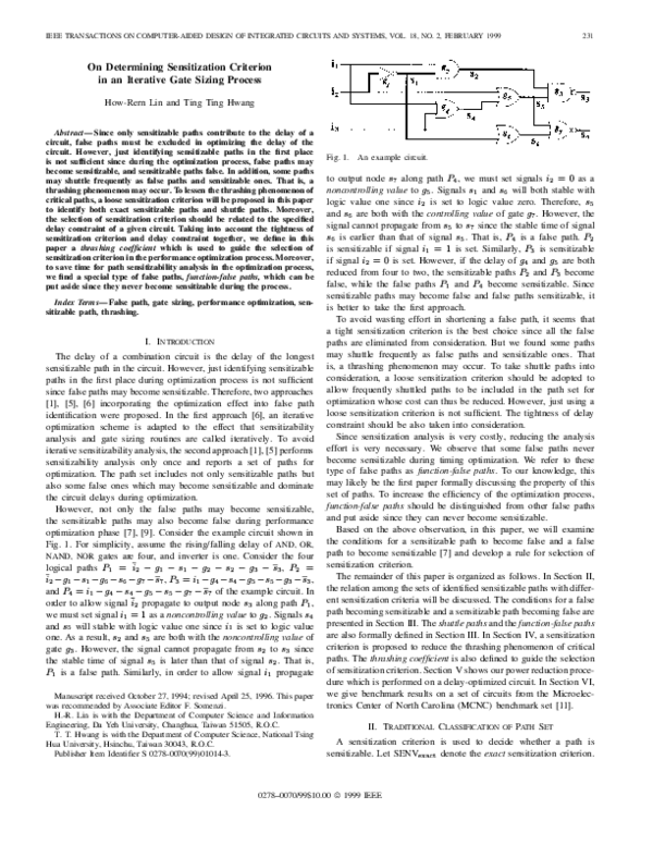 (PDF) On determining sensitization criterion in an iterative gate sizing process