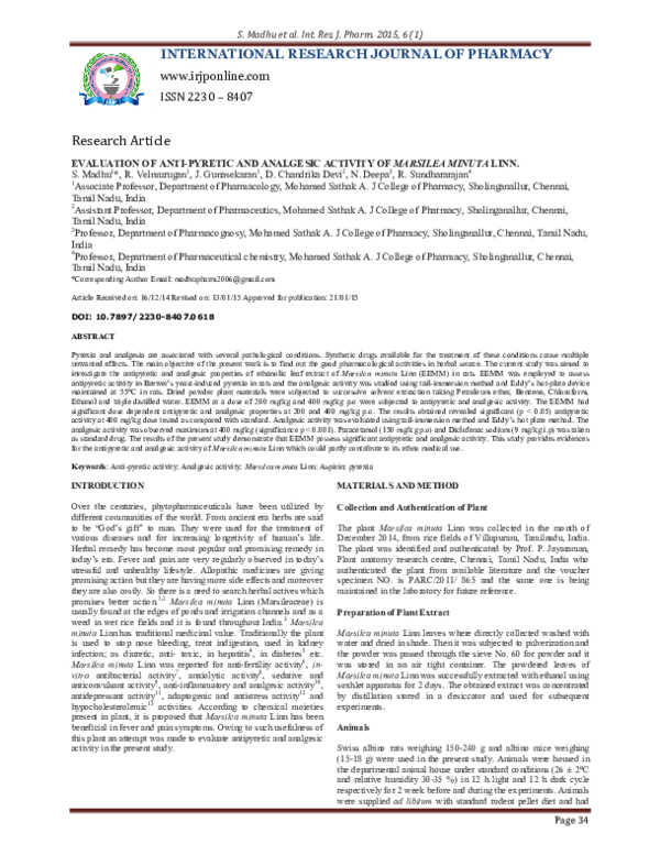 (PDF) Evaluation of anti-pyretic and analgesic activity of Emblica ...