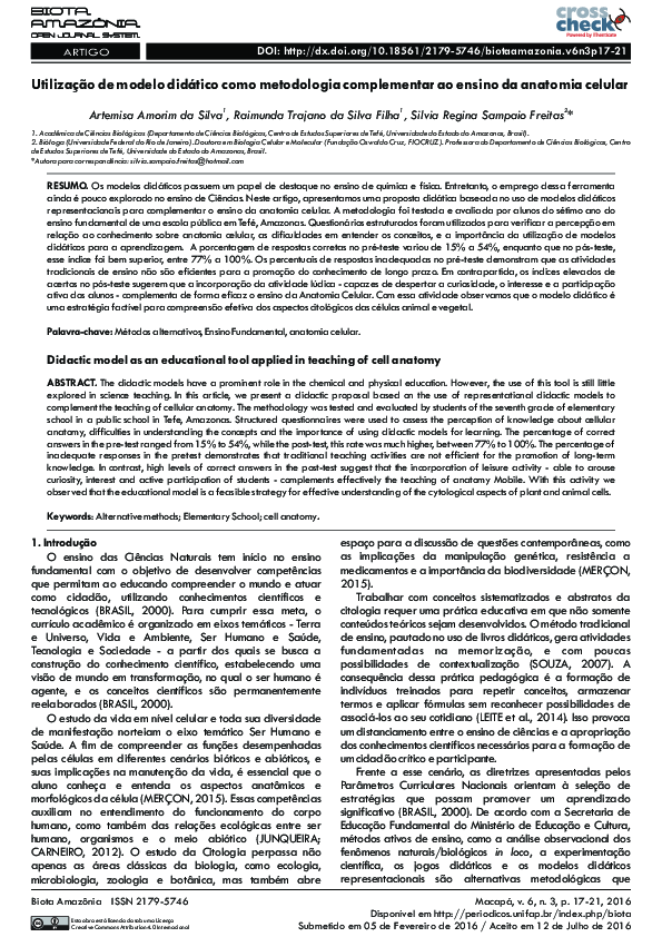 (PDF) Didactic Model as an Educational Tool Applied in Teaching of Cell ...