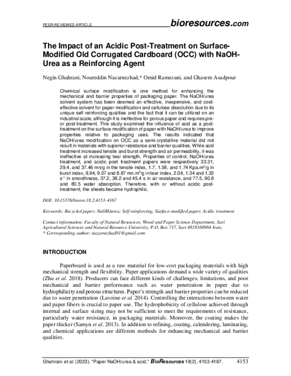 (PDF) The impact of an acidic post-treatment on surface-modified old ...