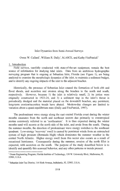 (PDF) Inlet Dynamics from Semi-Annual Surveys